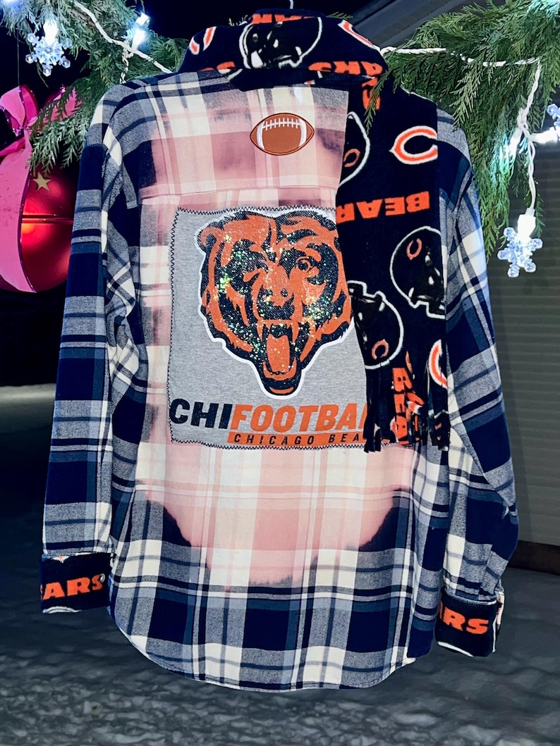 Chicago Bears Flannel With Scarf - Etsy