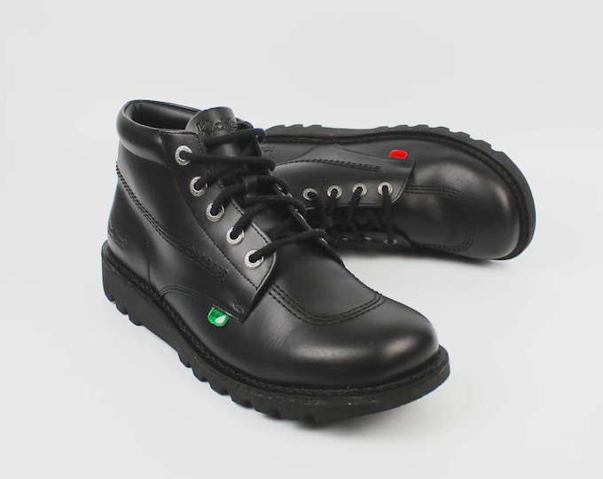 Kickers Kick Hi Green Leather Boots | Size 38 EU / 24 Cm | Classic ...