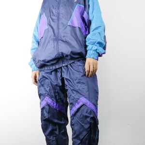 Vintage Blue 80s Tracksuit Unisex Retro Purple Sportswear Size M-L ...
