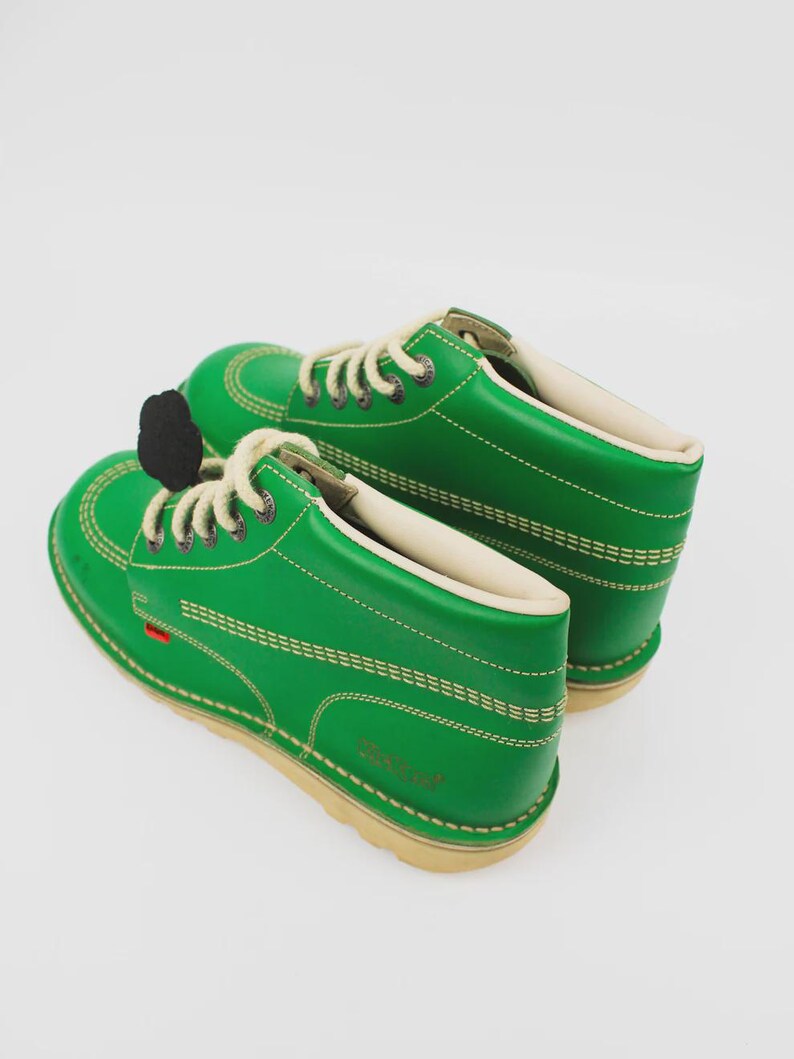 Kickers Kick Hi Green Leather Boots | Size 38 EU / 24 Cm | Classic ...