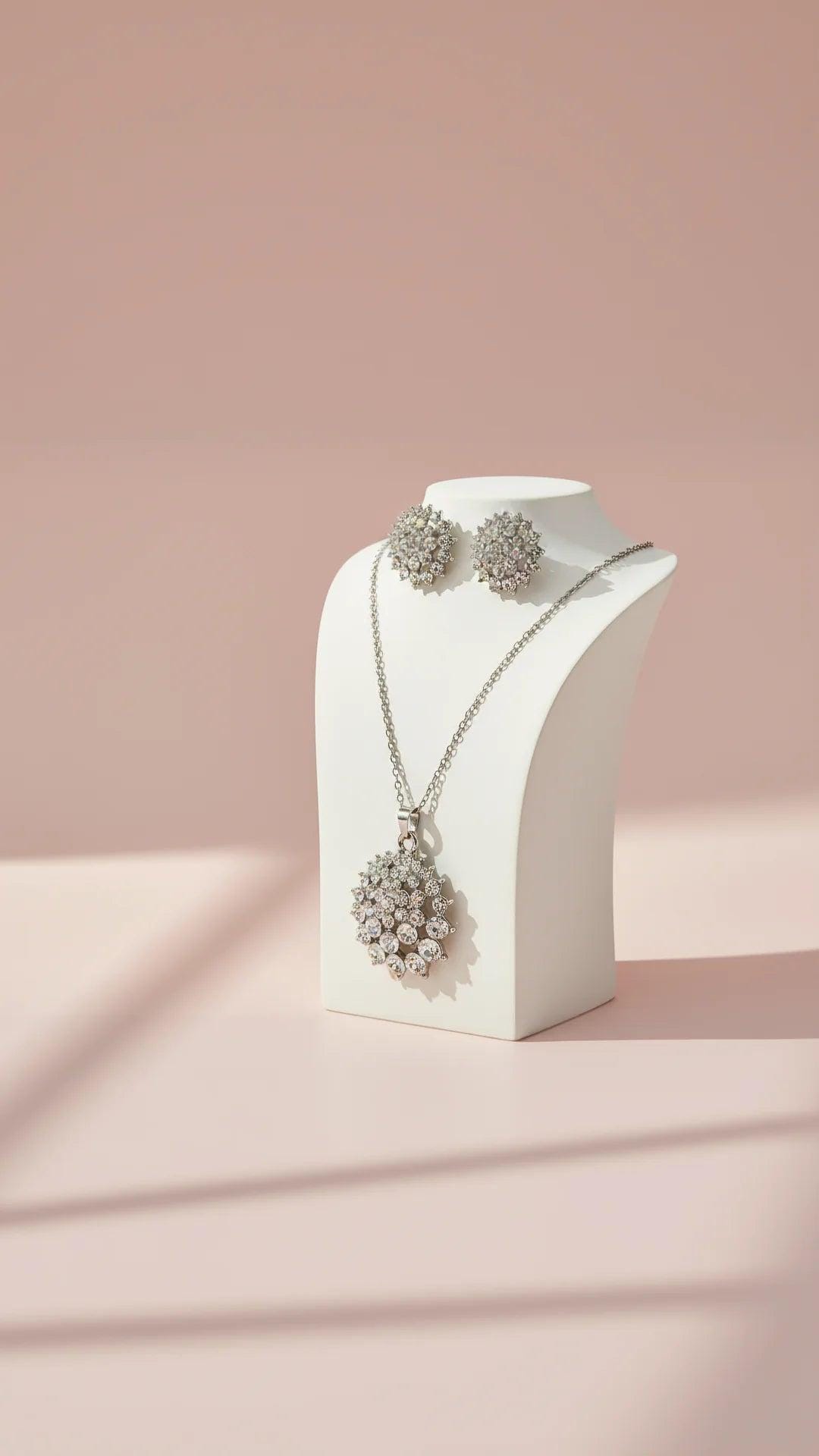 Cluster Crystal Necklace & Earrings Set - Etsy