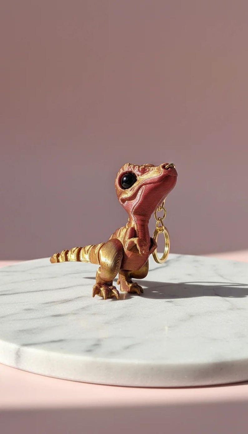 3D Printed Articulated Fantasy Baby Dinosaur : Bioplastic Fidget Key ...