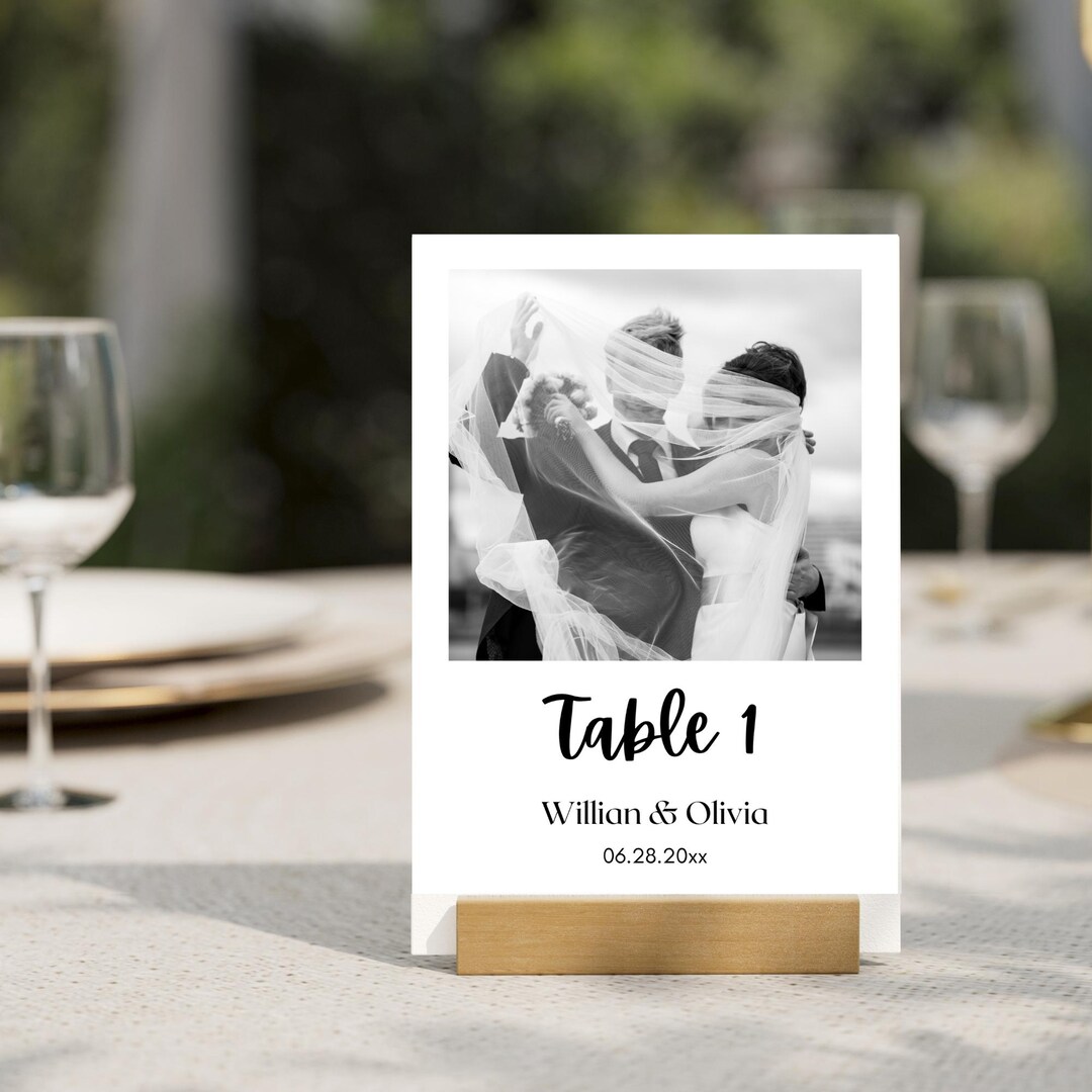 Wedding Table Numbers Printable Photo Table Numbers, Custom Table ...