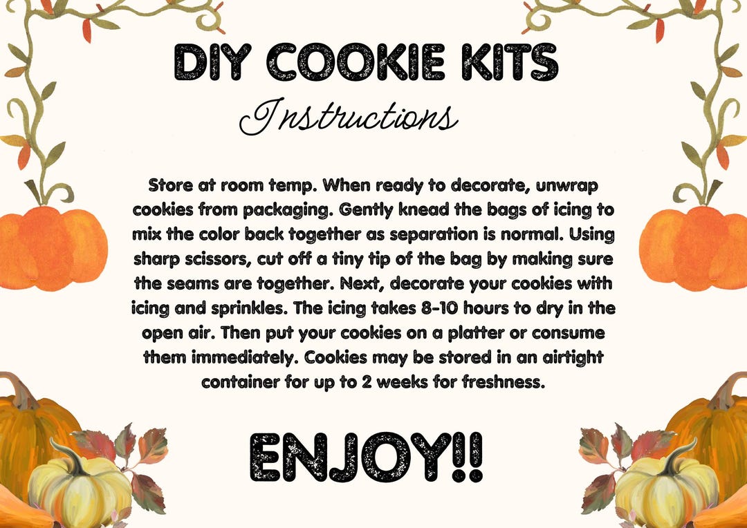 DIY Cookie Kit Cards - Etsy