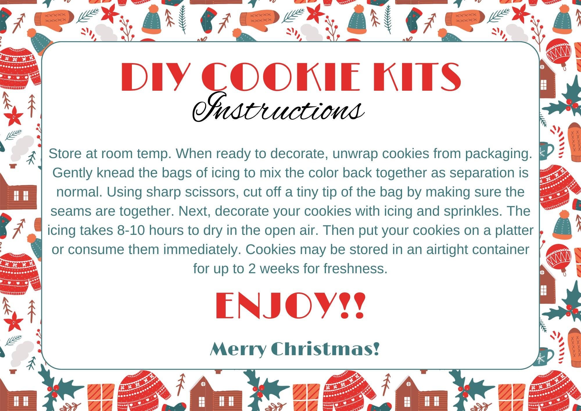 DIY Christmas Cookie Kit Instant Download - Etsy