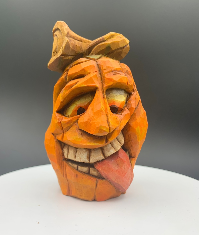 Goofy Funny Face, Jack-o-lantern, Wood Carving - Etsy