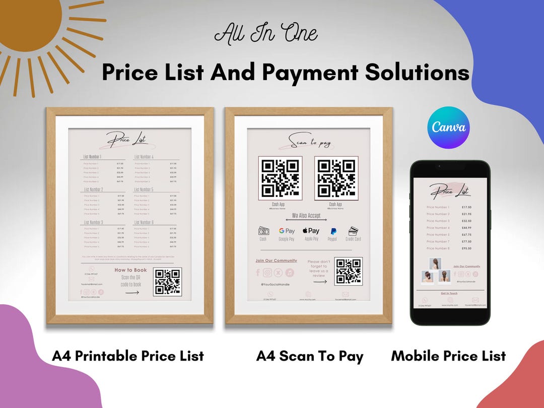 Customizable Price List Template, DIY Pricing Flyer, Editable Price ...