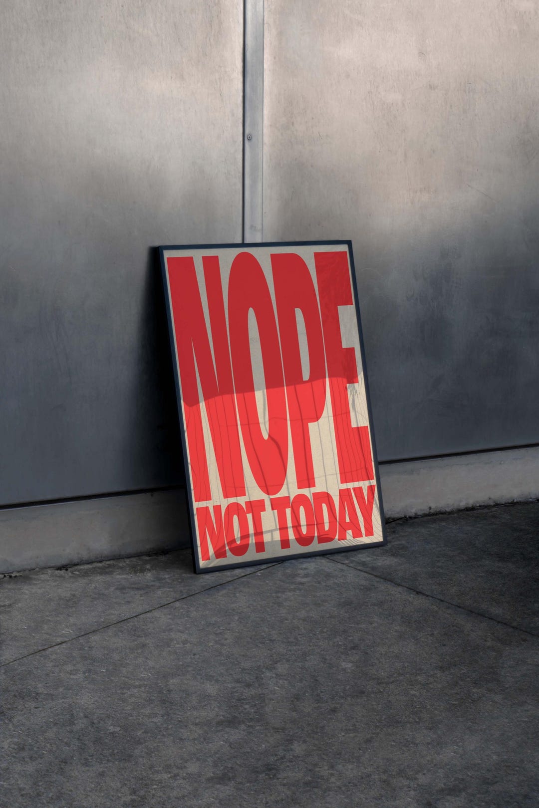 NOPE NOT TODAY Poster Design Trendy Wall Art Print, Apartment Aesthetic ...