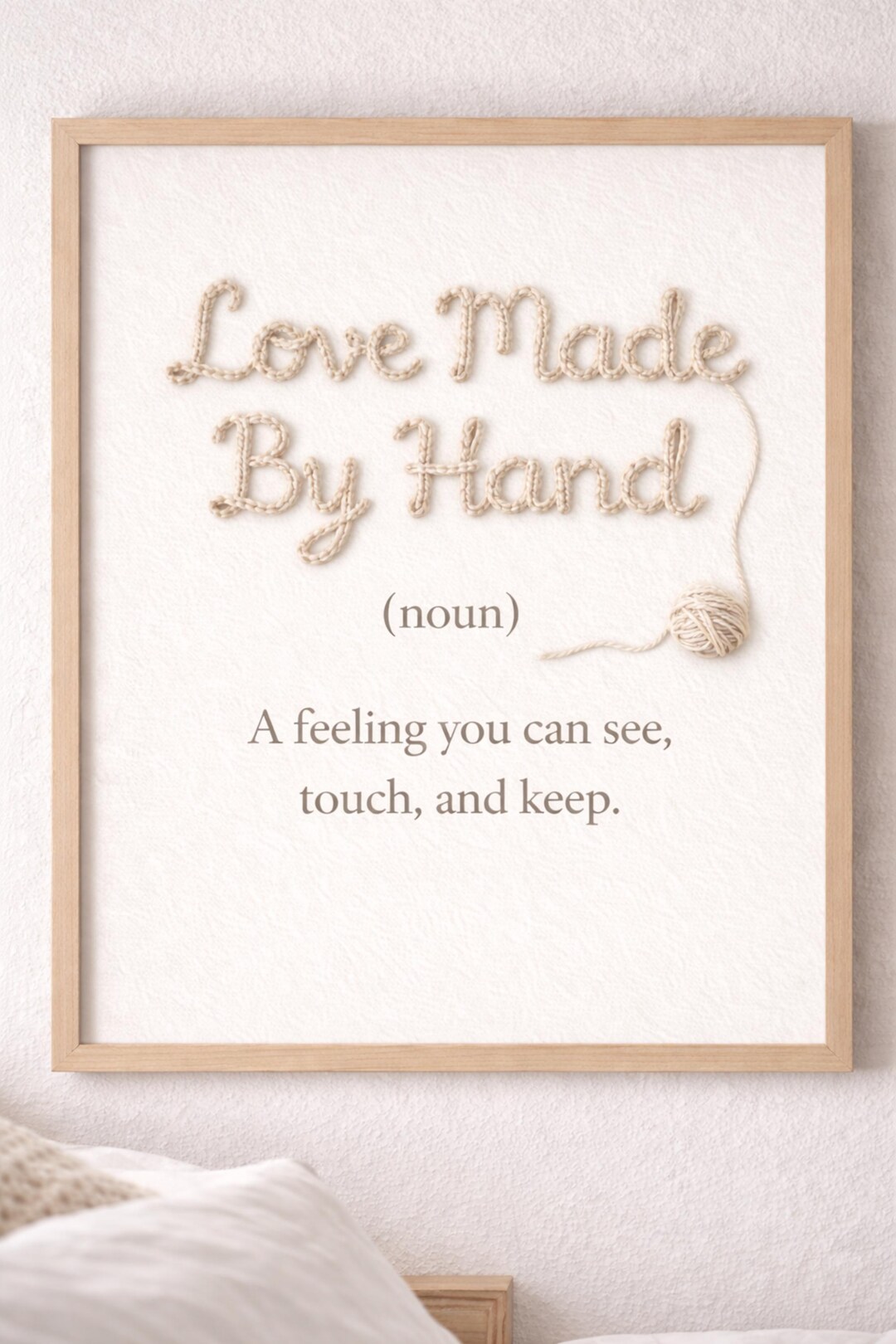 Love Made by Hand Definition Print, Handmade Wall Art, Cozy Valentine ...