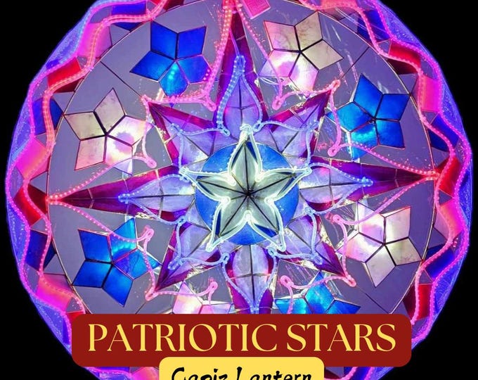 20" Parol Red, White and Blue Colors - 110v | LED Capiz Lantern ...