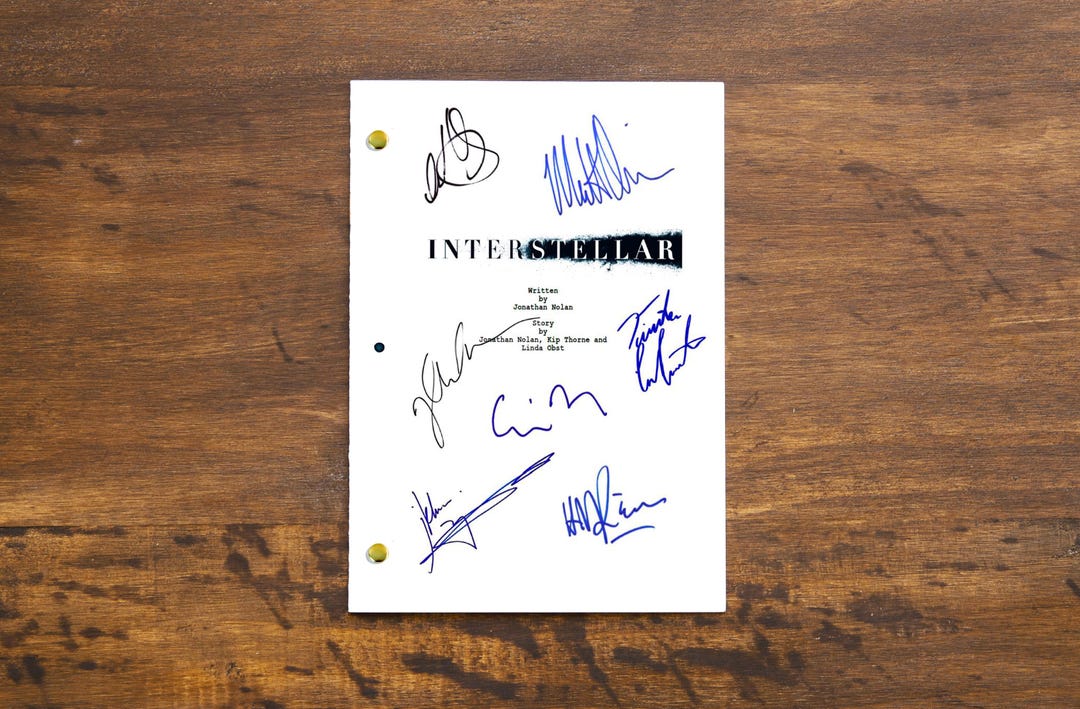 Interstellar Movie Script Complete Reprint Signed Screenplay Autograph ...
