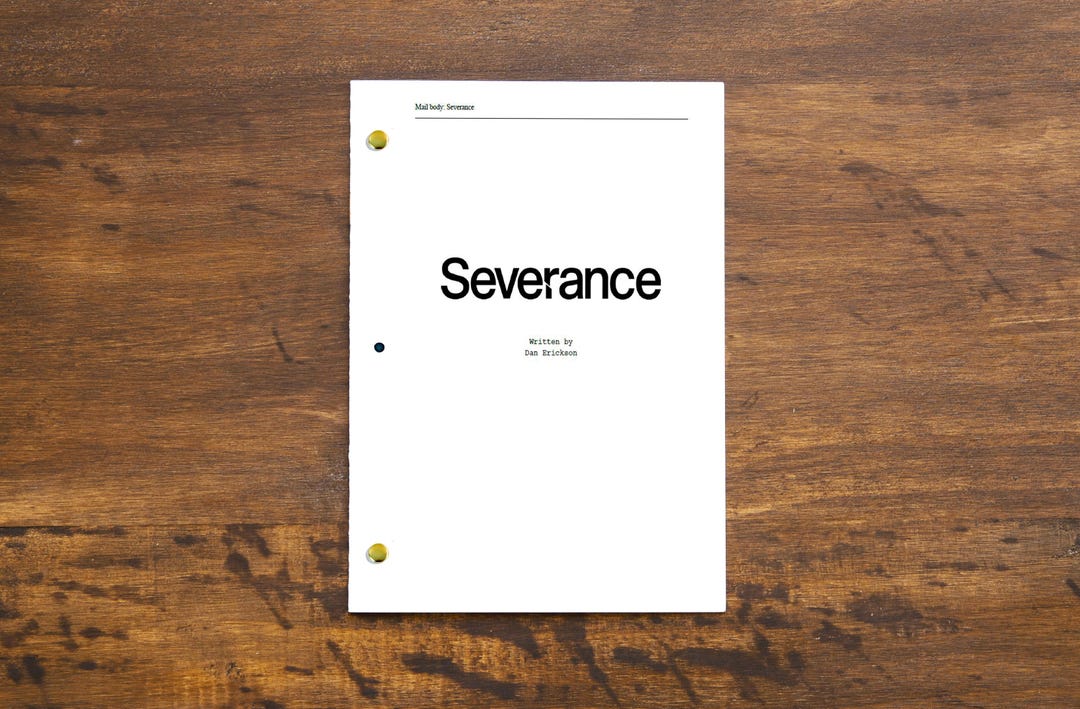 Severance Tv Series Screenplay Reprint Script Object Souvenir ...