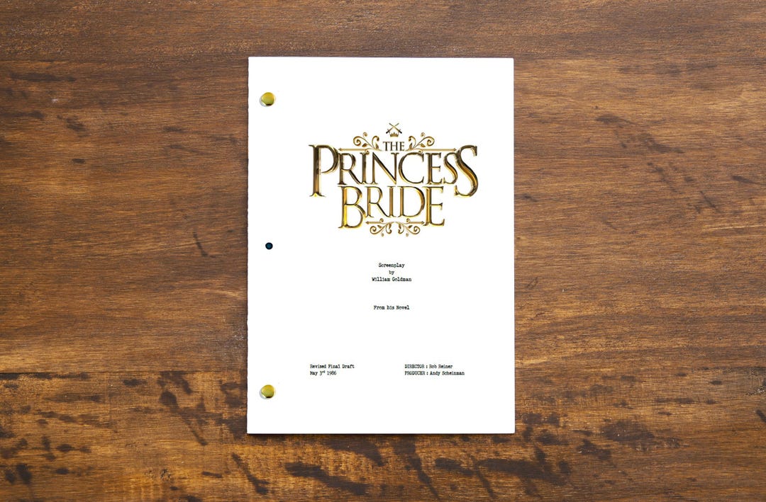 The Princess Bride Movie Script Complete Screenplay Reprint Original ...
