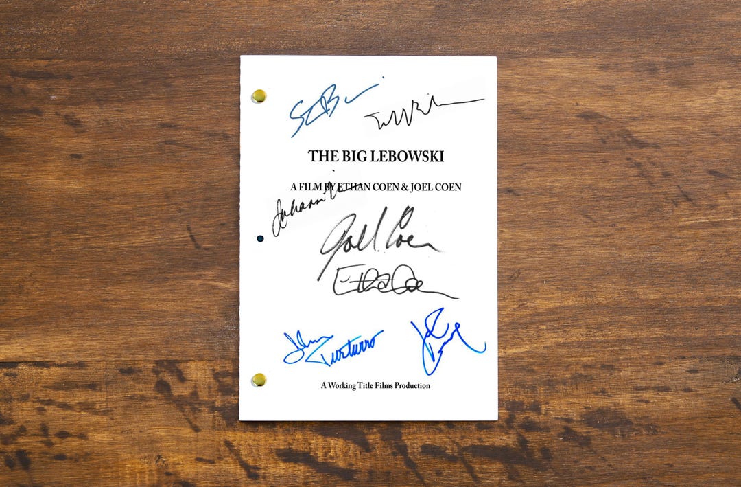 The Big Lebowski Movie Script Reprint Signed Screenplay Autograph Joel ...