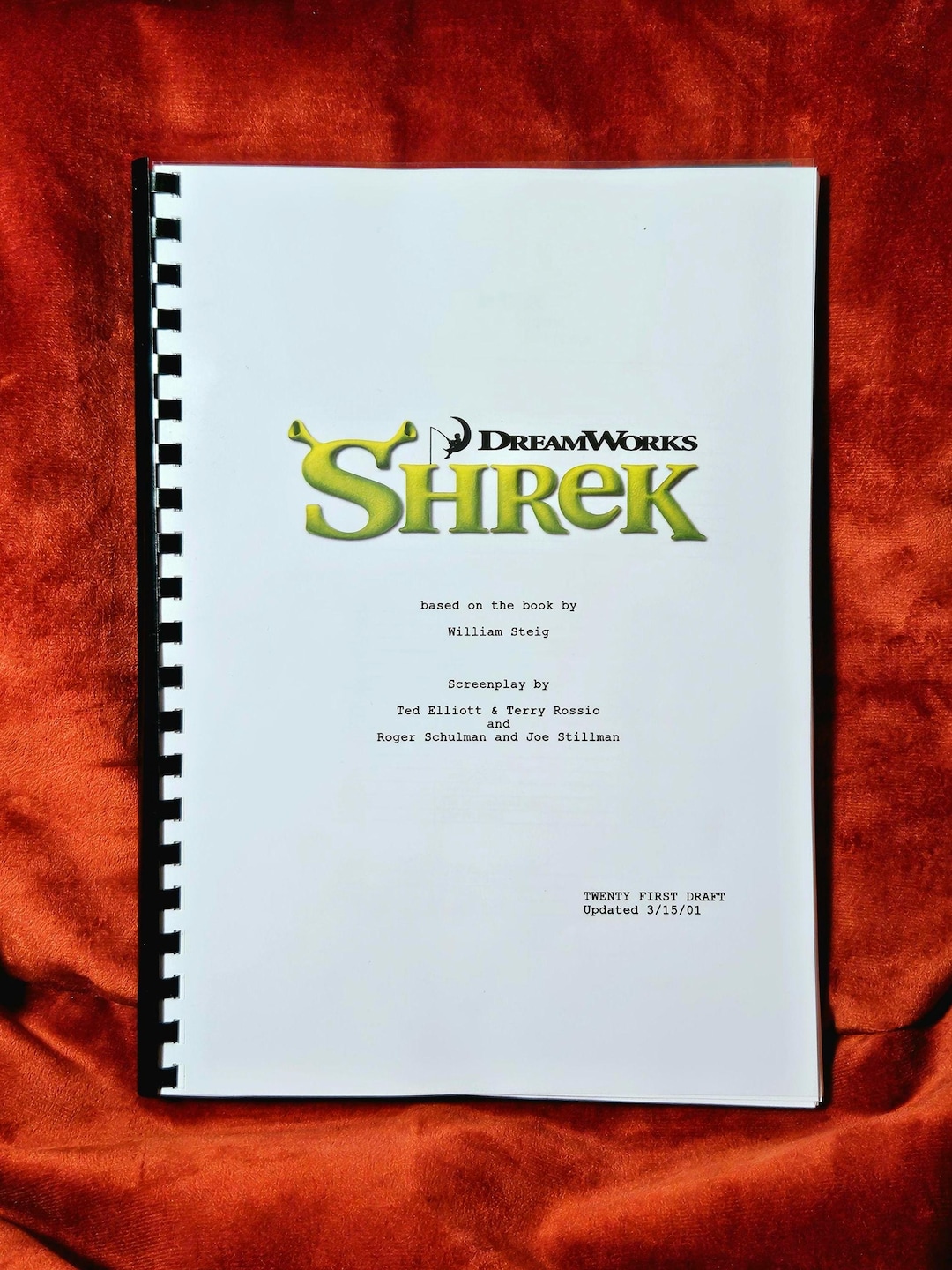 Shrek Movie Full Screenplay Full Script Reprint - Etsy