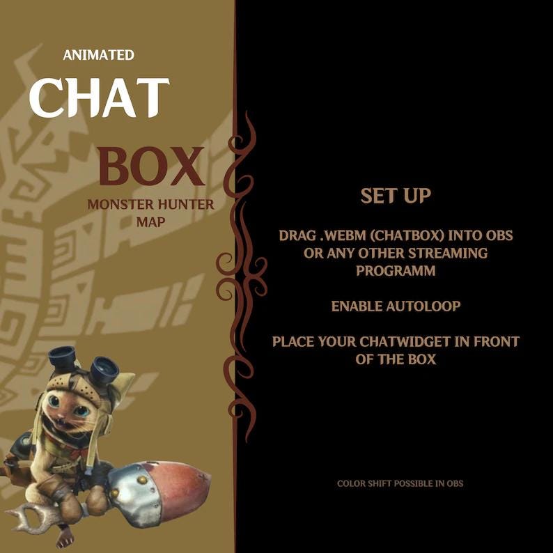 Animated Stream Chatbox Monster Hunter Map | Chat Box for Twitch ...
