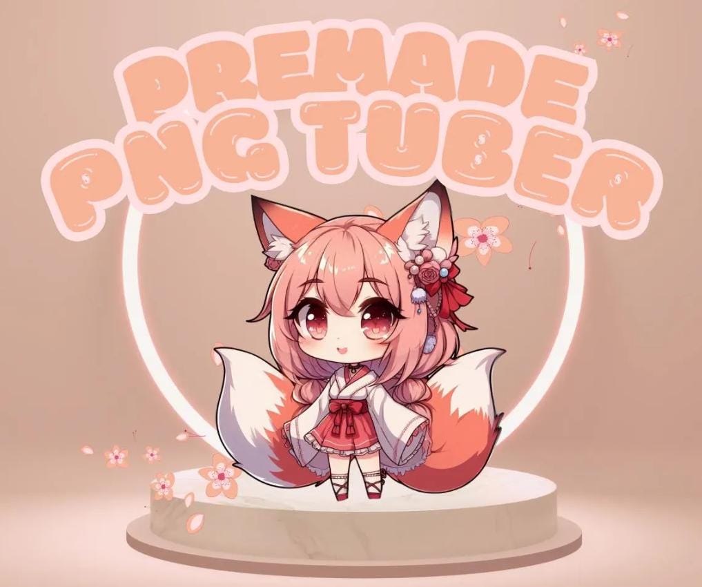 Kitsune Girl - Premade Chibi PNG Tuber - Kawaii Model Veadotube Mini ...