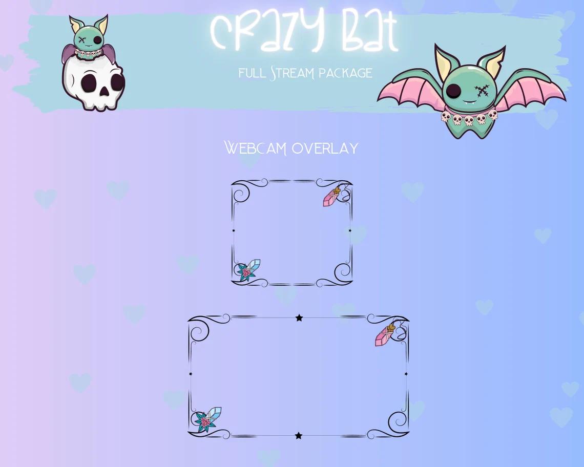 All in One Twitch Overlay: Gothic Bat Twitch Stream Theme With Cute ...