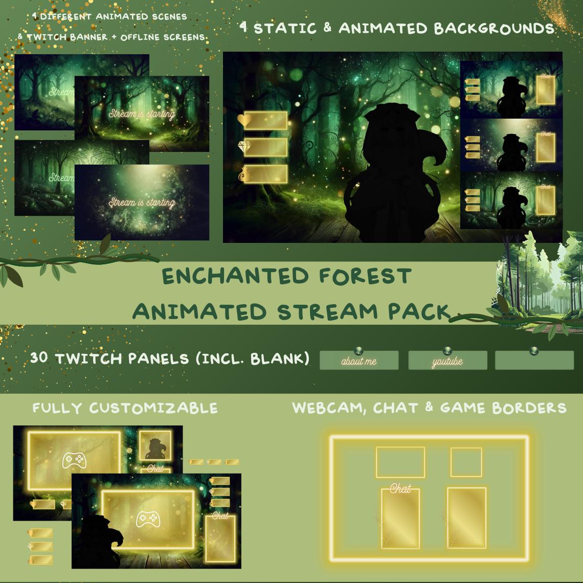 Enchanted Forest Stream Overlay Pack | Mystical Vtuber Setup With ...