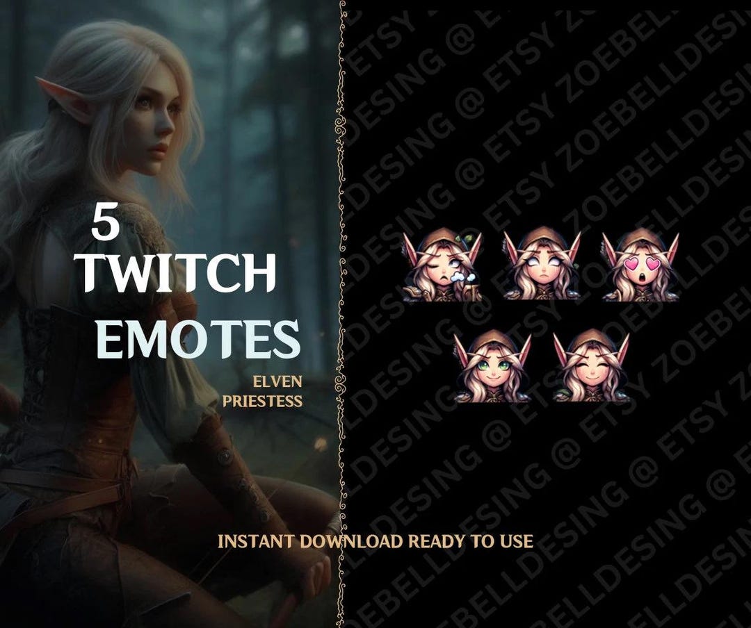 Nightelf Hunter Sin'dorei Hunter Emote Pack – 5 Twitch and Discord ...