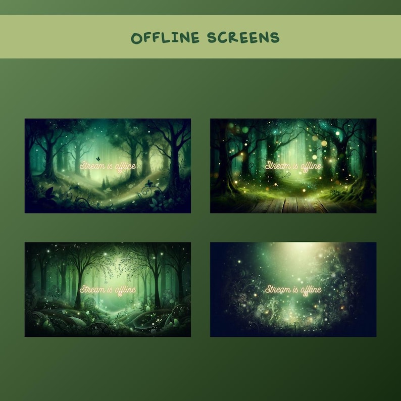 Enchanted Forest Stream Overlay Pack | Mystical Vtuber Setup With ...