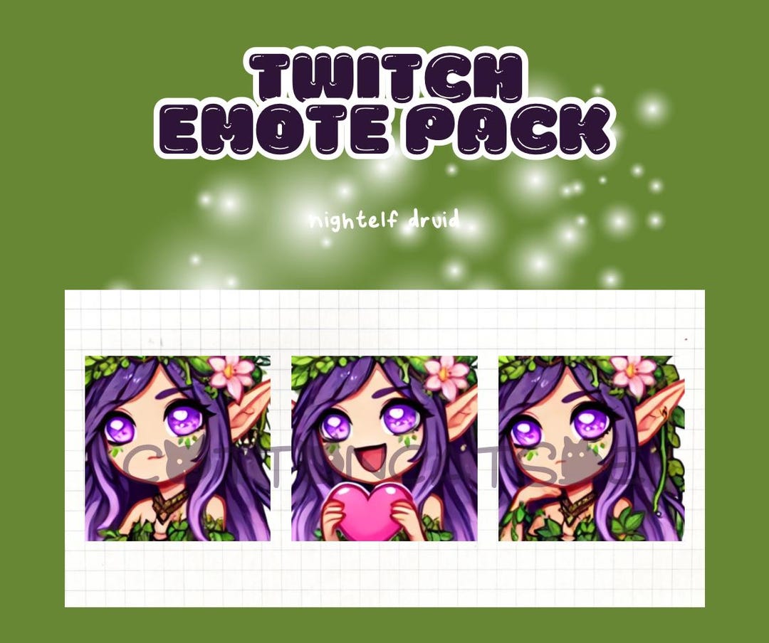 Twitch Emote Pack - Night Elf Druid Twitch Emotes Set - Wild Presence ...