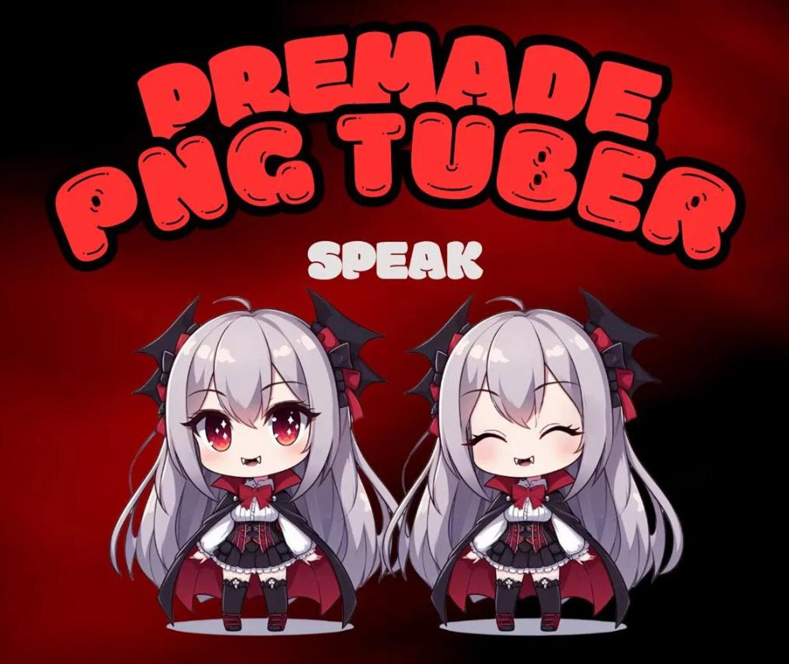 Vampire Girl - Premade Chibi PNG Tuber - Kawaii Model Veadotube Mini ...