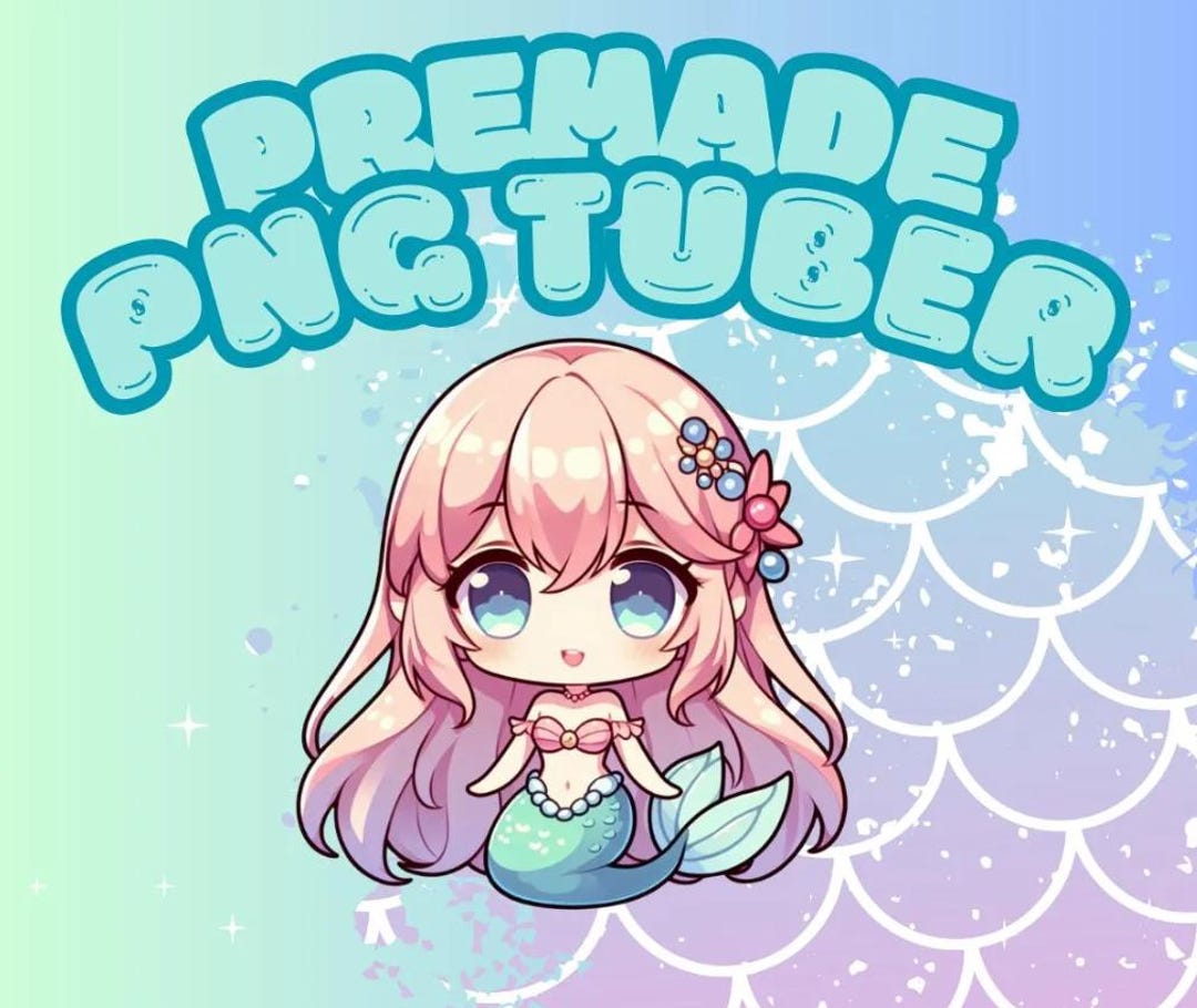 Little Mermaid - Premade Chibi PNG Tuber - Kawaii Model Veadotube Mini ...