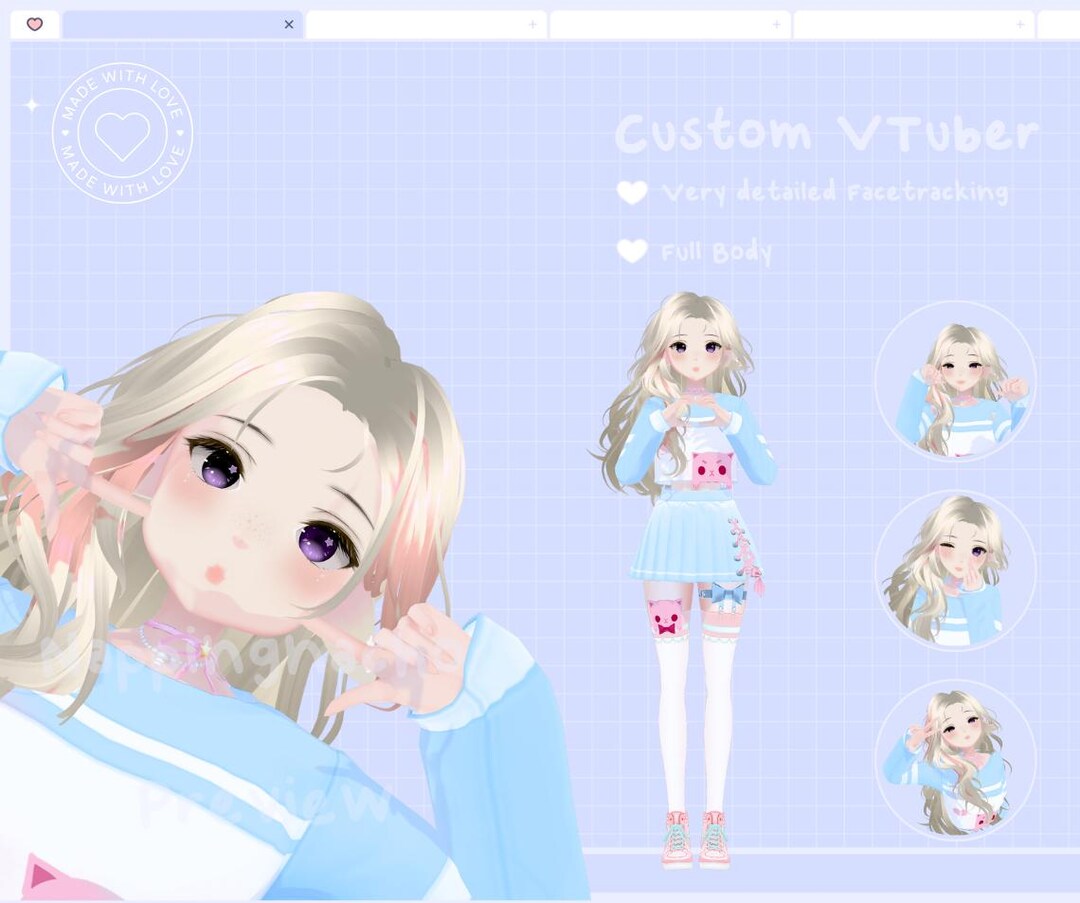 Full Body Vtuber - Custom Vtube Avatar - Half Body Vtube Model - Very ...