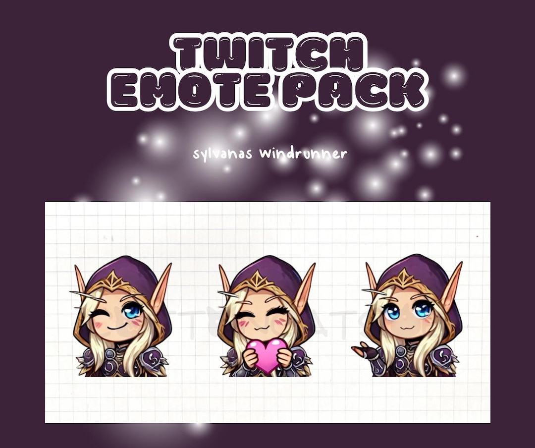 Twitch Emote Pack - Ranger Dark Elf Princess - World of War Inspired ...