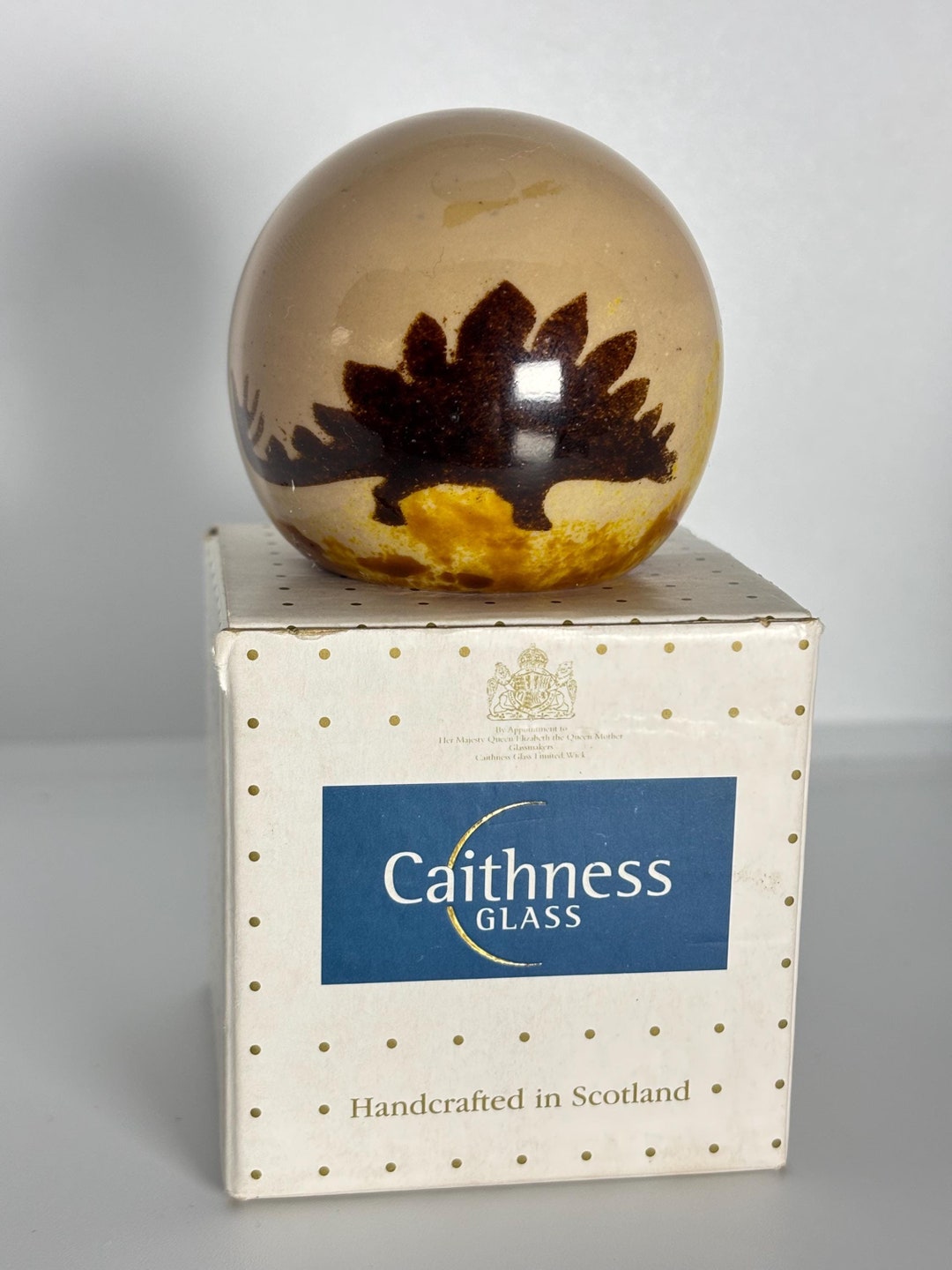 Rare Vintage Caithness Dinosaur Paperweight/tabac (stegosaurus) Colin ...