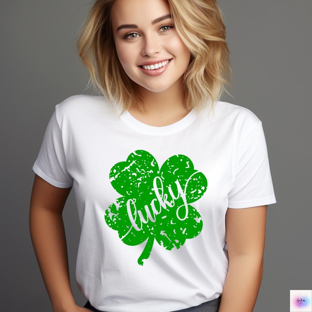 Distressed Clover Svg, Lucky Png, Distressed Shamrock Svg, Retro St ...