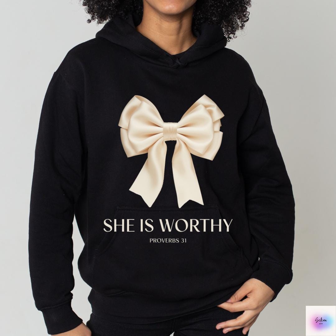 She is Worthy Bow Png, Cute Christian Coquette, Women's Christian ...