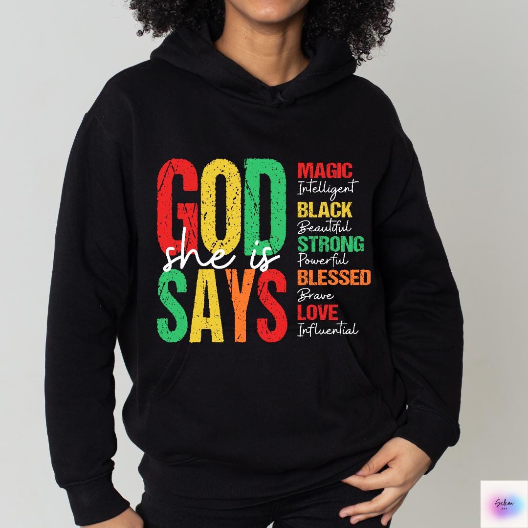 God Says She is Magic Black Png, Black History Png, Juneteenth Png ...
