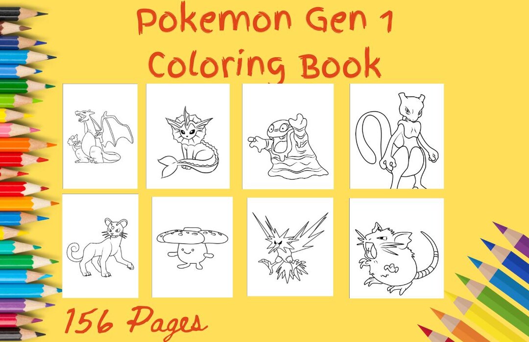 Pokemon Coloring Book, Pokemon Coloring Book Gen 1, Printable Coloring ...