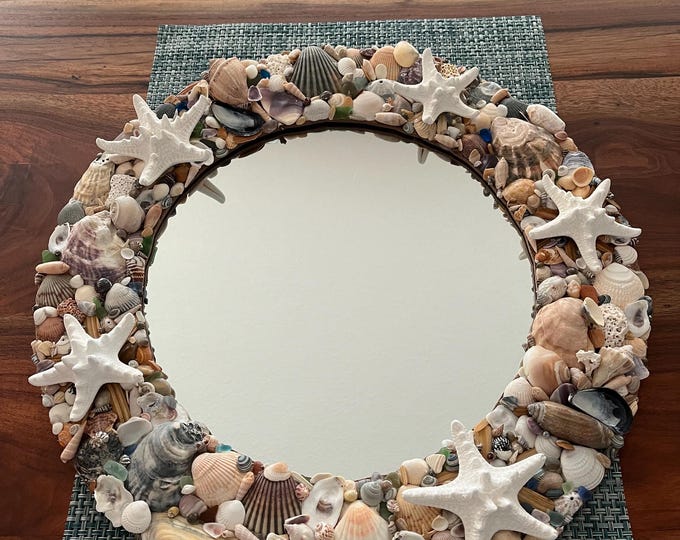 Seashell Mirror, Nautical Mirror, Beachy Mirror, Coastal Mirror, Beach ...