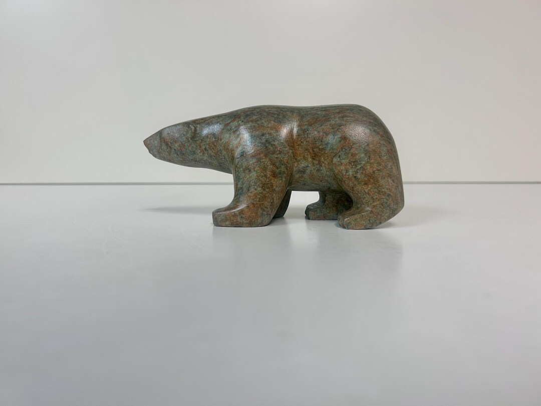 Handmade Soapstone Polar Bear Carving - Indigenous Dene Art, Signed by ...