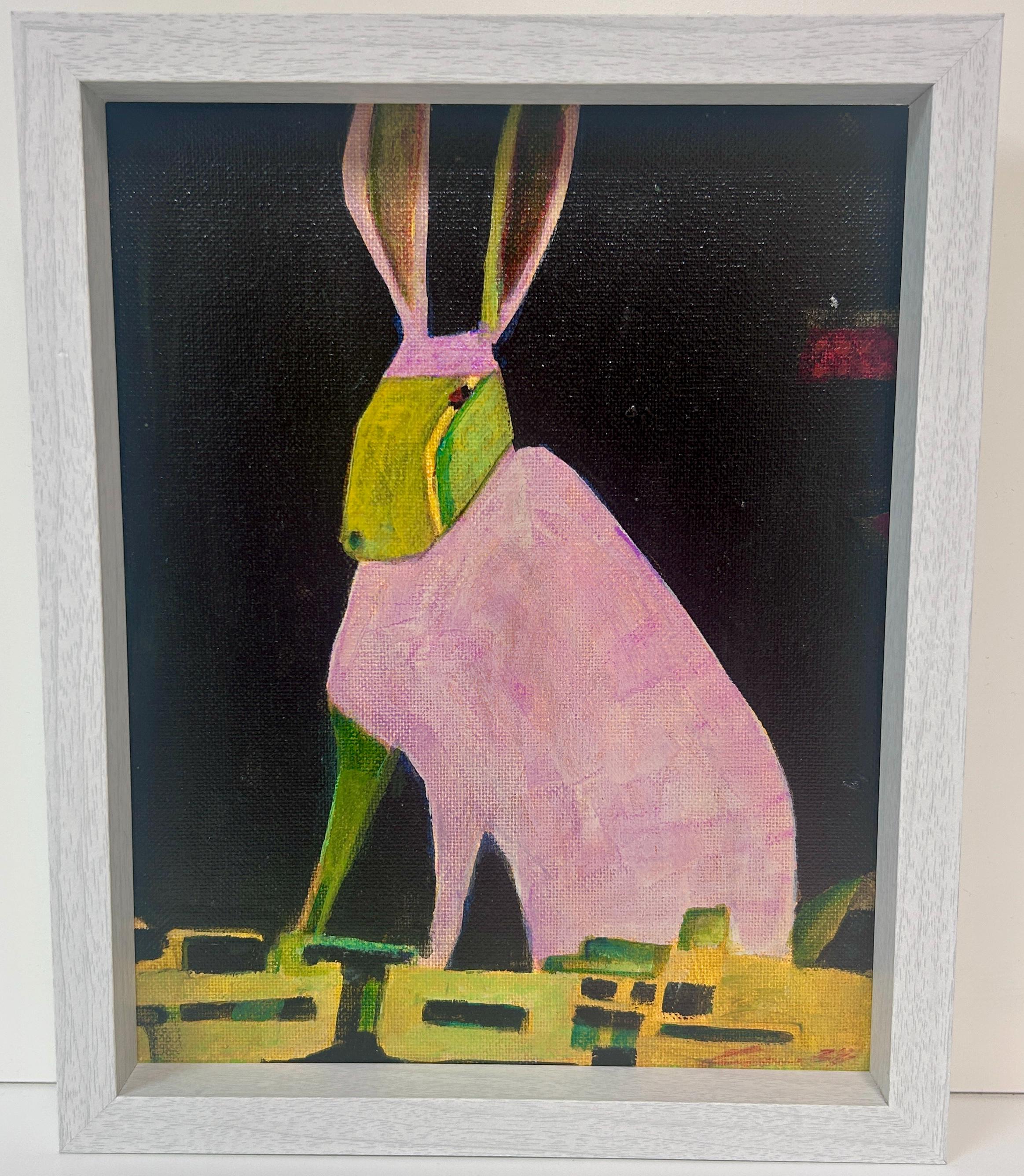 Space Rabbit Acrylic Painting by Indigenous Artist Linus Woods (8x10 ...