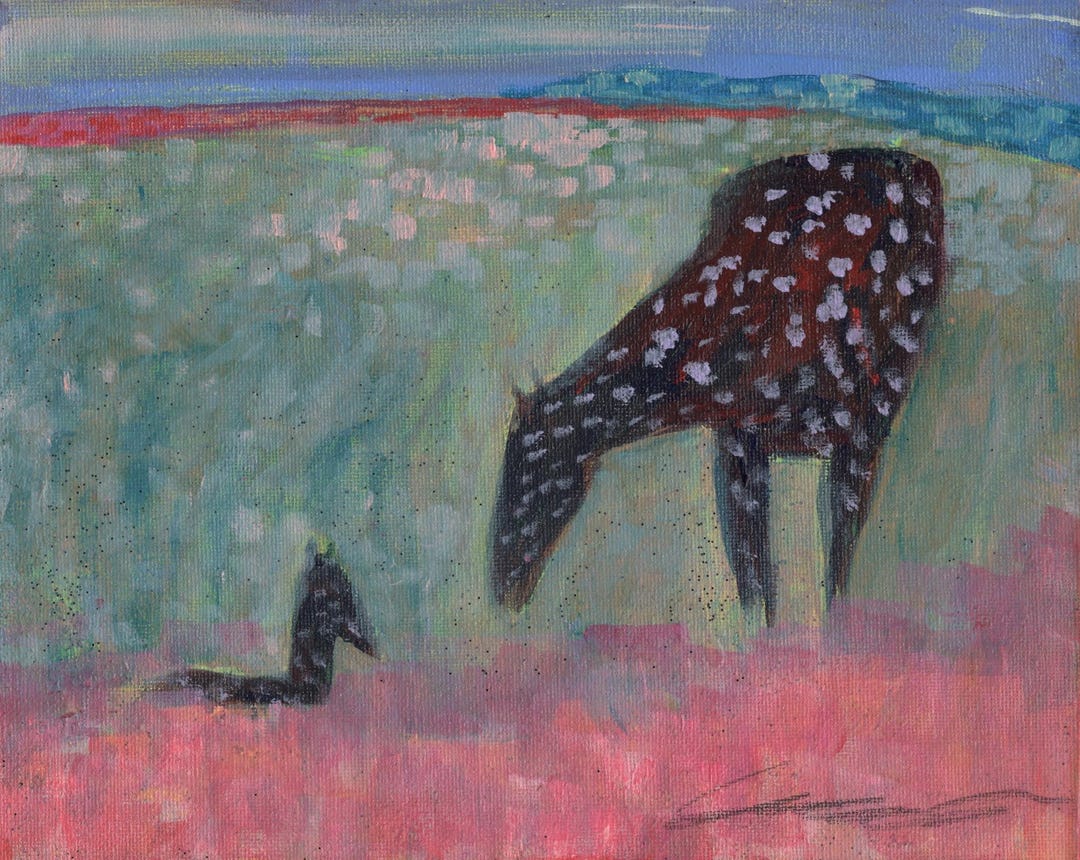 Mare and Foal Painting: Indigenous Art by Linus Woods (8x10) - Etsy