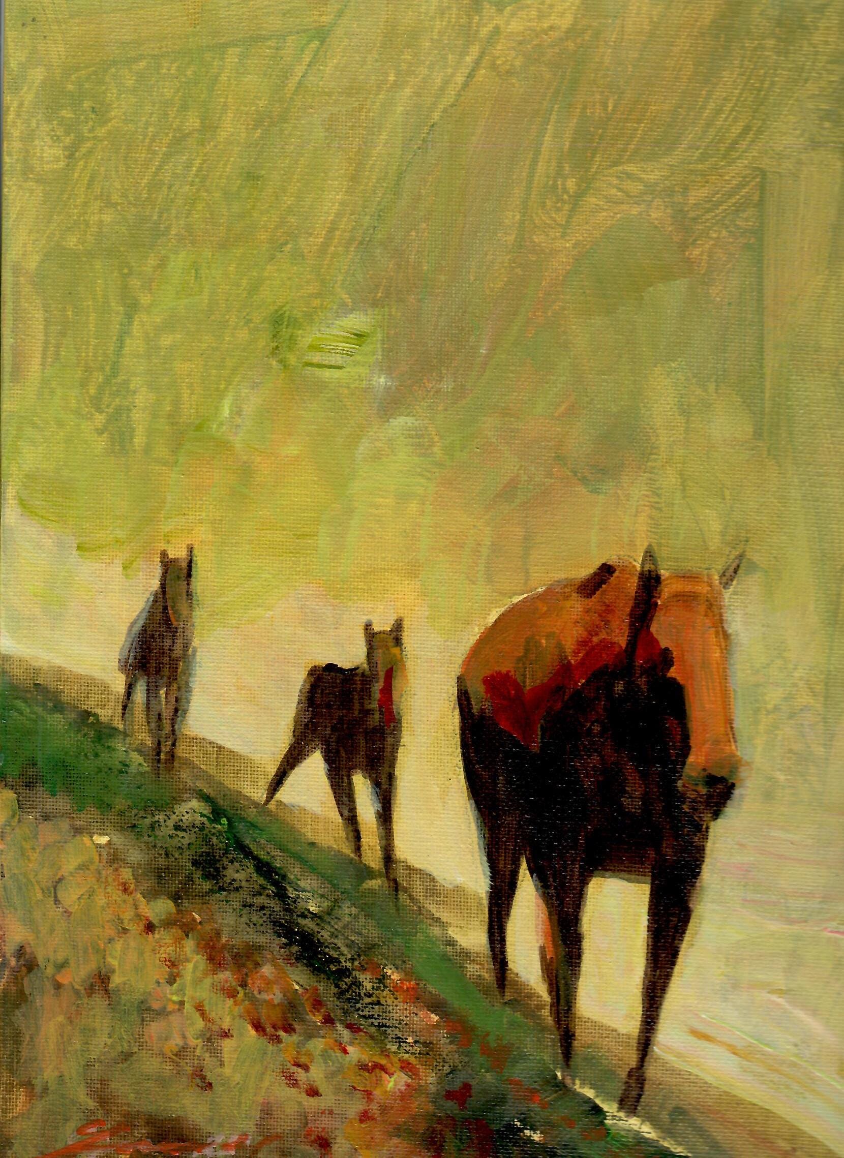 Original Horse Painting: Indigenous Art by Linus Woods (12x9) - Etsy
