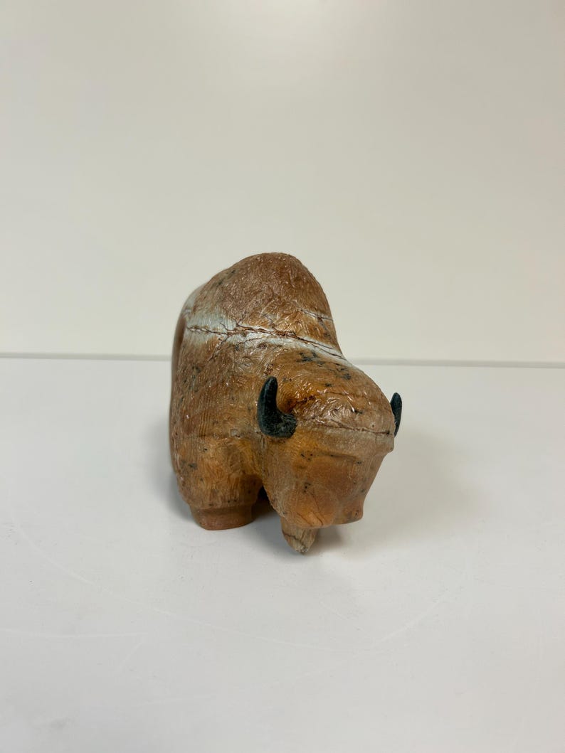 Bison - Original Handmade Soapstone Sculpture by Dene Carver Anthony ...