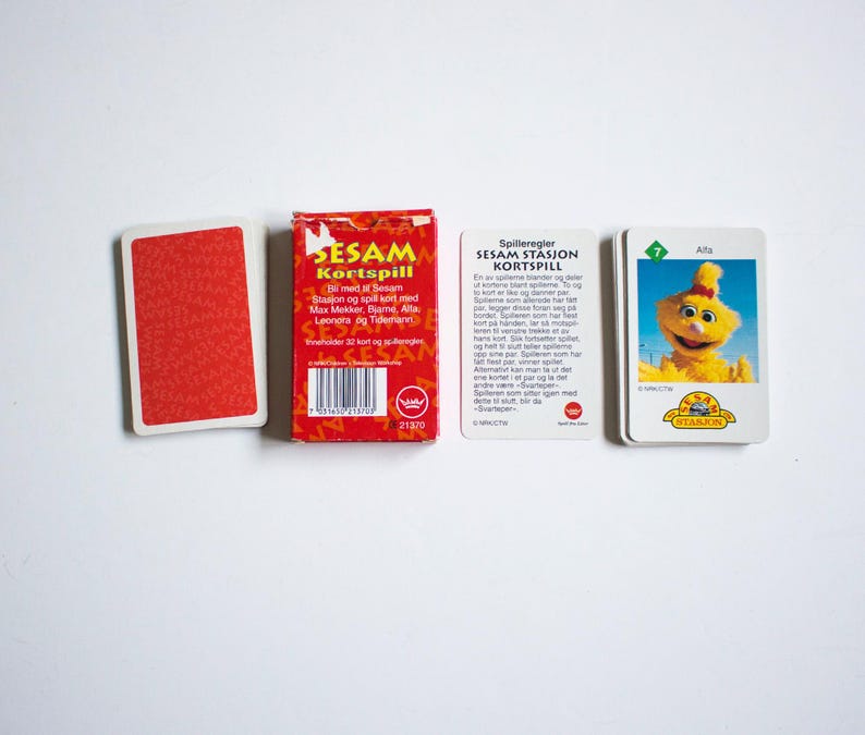 Vintage Sesame Street Playing Cards, Sesame Street Playing Cards ...