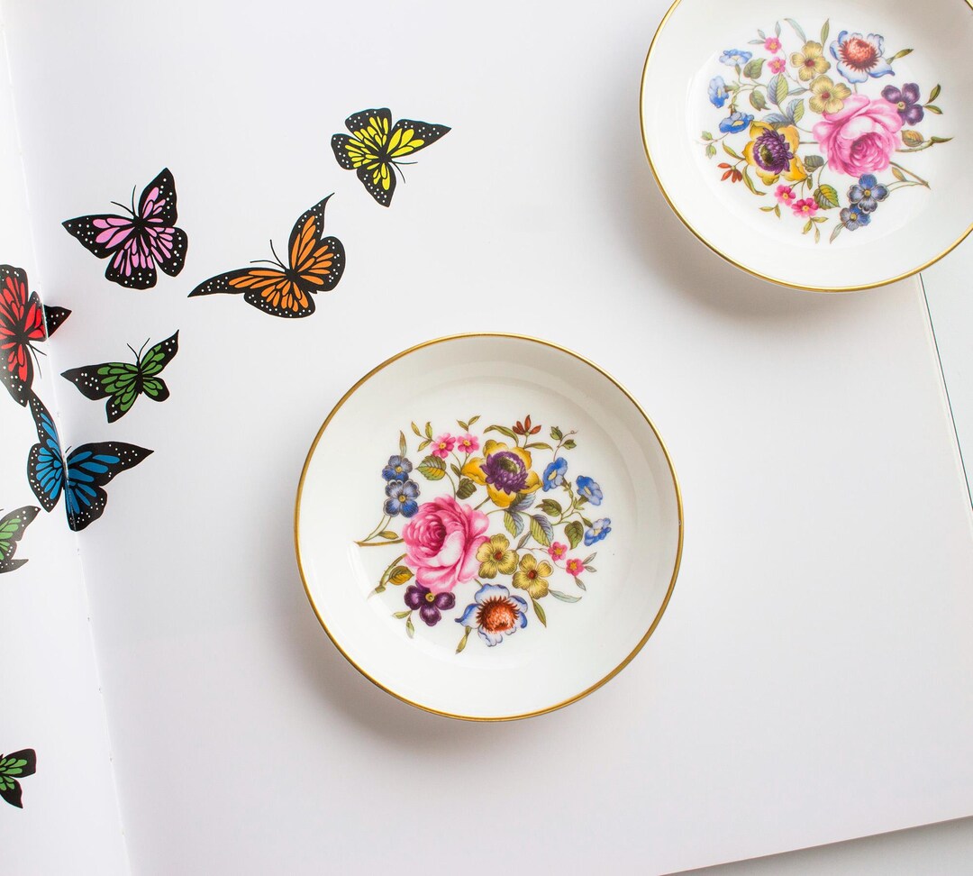 Vintage Royal Worcester Fine Bone China Floral Bouquet Pattern 51 Ring ...