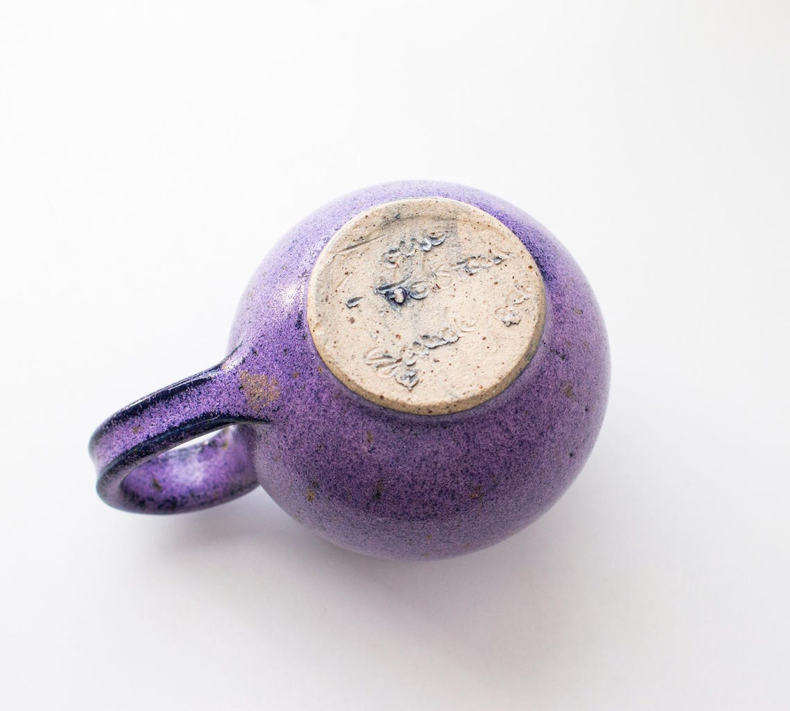 Vintage Small Studio Pottery Jug, Violet Ceramic Tea Creamer Jug ...