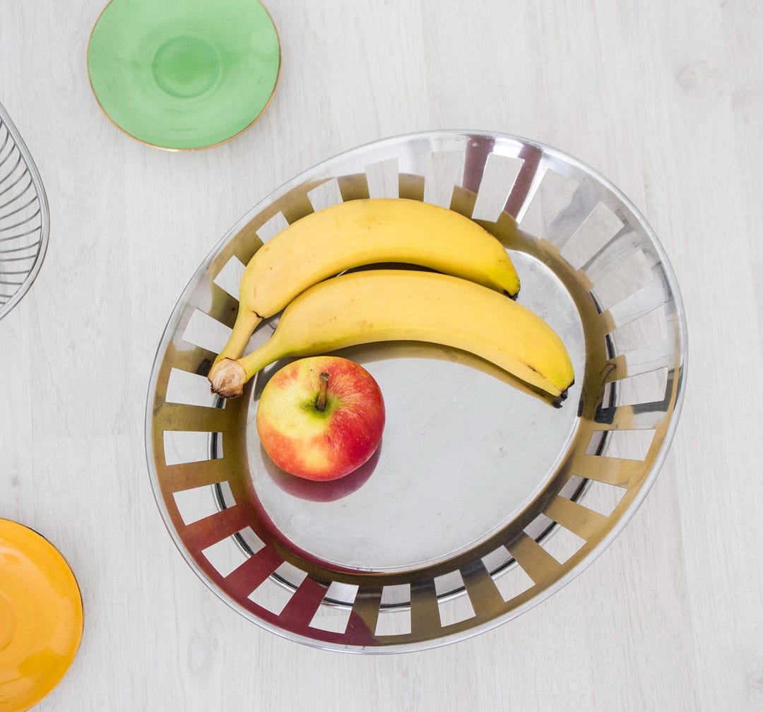 Vintage Bodum Bread Basket Silver Oval, Bodum Fruit Bowl Stainless ...