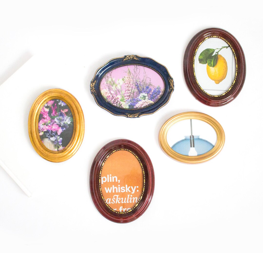 Vintage Ornate Oval Photo Frames, Gold Oval Picture Frame, Danish Oval ...