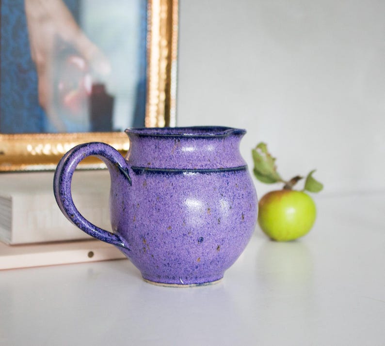 Vintage Small Studio Pottery Jug, Violet Ceramic Tea Creamer Jug ...