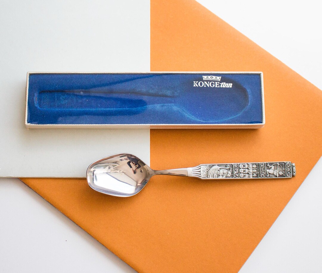 Vintage Norway Heilag Olav Jam Spoon, Nordic Heilag Olav Konge Tinn ...