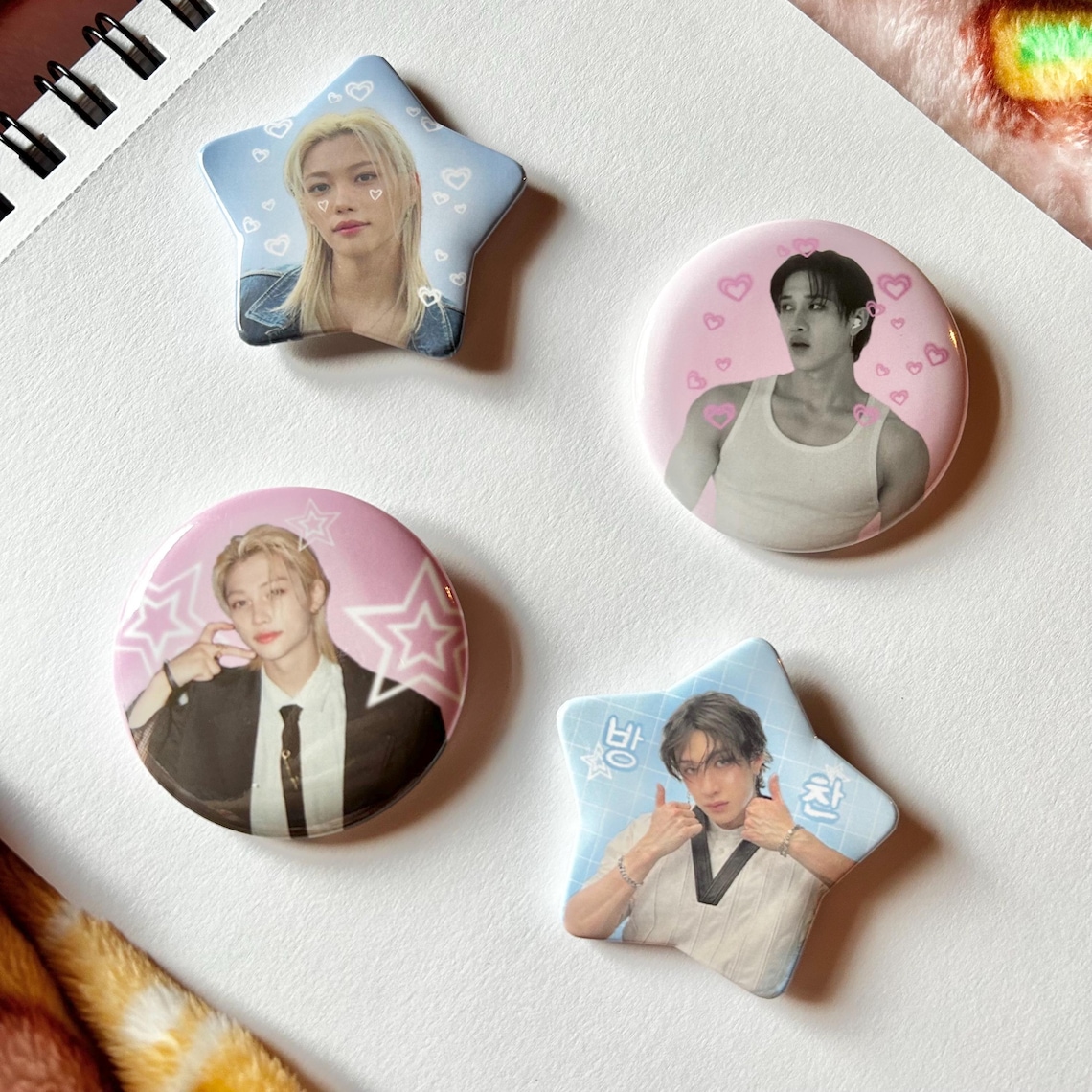 Bangchan Felix Button Pin Set! | Kpop | Ita Bag | Fan | Bias Stray Kids ...