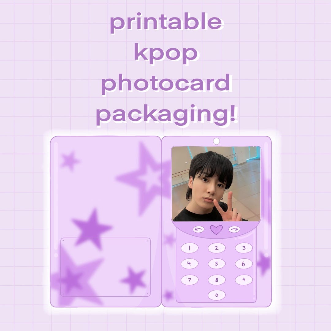 PRINTABLE Aesthetic Kpop Photocard Packaging for Trades and Sales ...